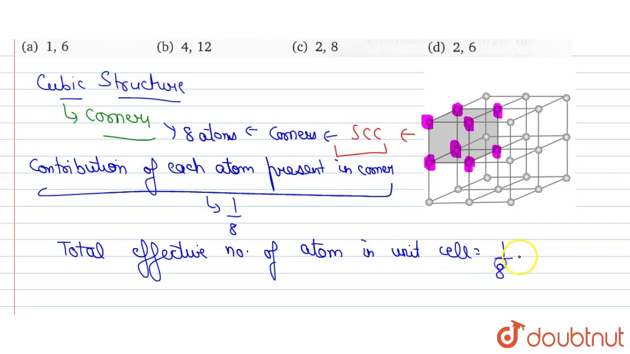 What are the number of atoms per unit cell and the number of nearest ...