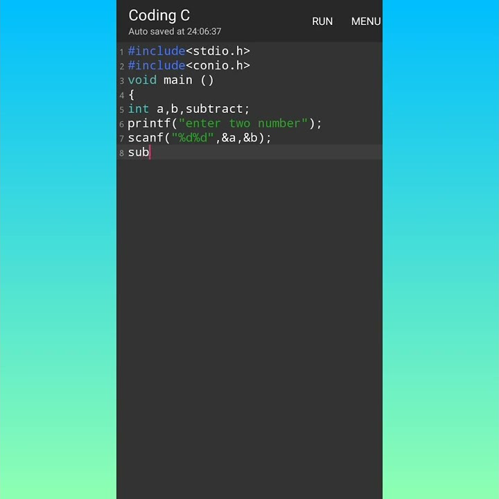 C PROGRAM FOR SUBTRACTION OF NUMBER #2 - YouTube