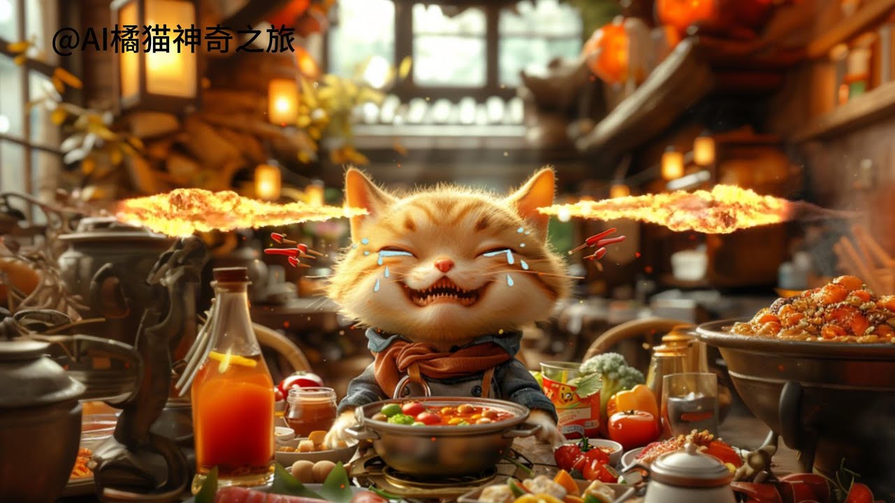 ORANGE CAT🐱🍲HOT POT MEAL SOLVES ALL TROUBLES; IF NOT, THEN HAVE ANOTHER ...