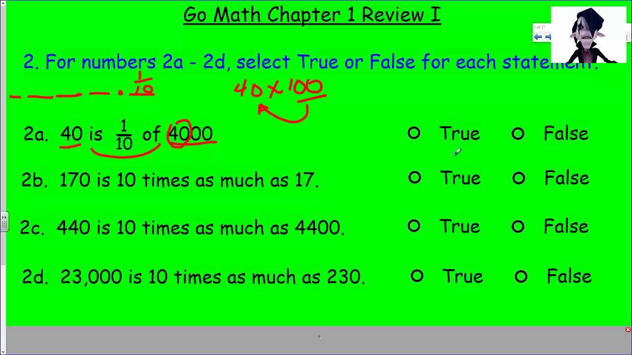 Go Math 5th Grade Chapter 1 Review Part 1 - YouTube