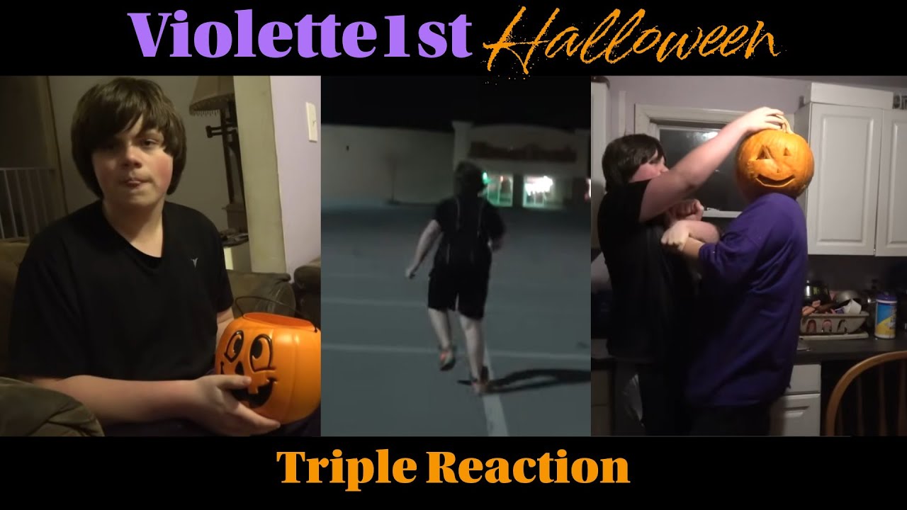 VIOLETTE1ST HALLOWEEN TRIPLE REACTION - YouTube