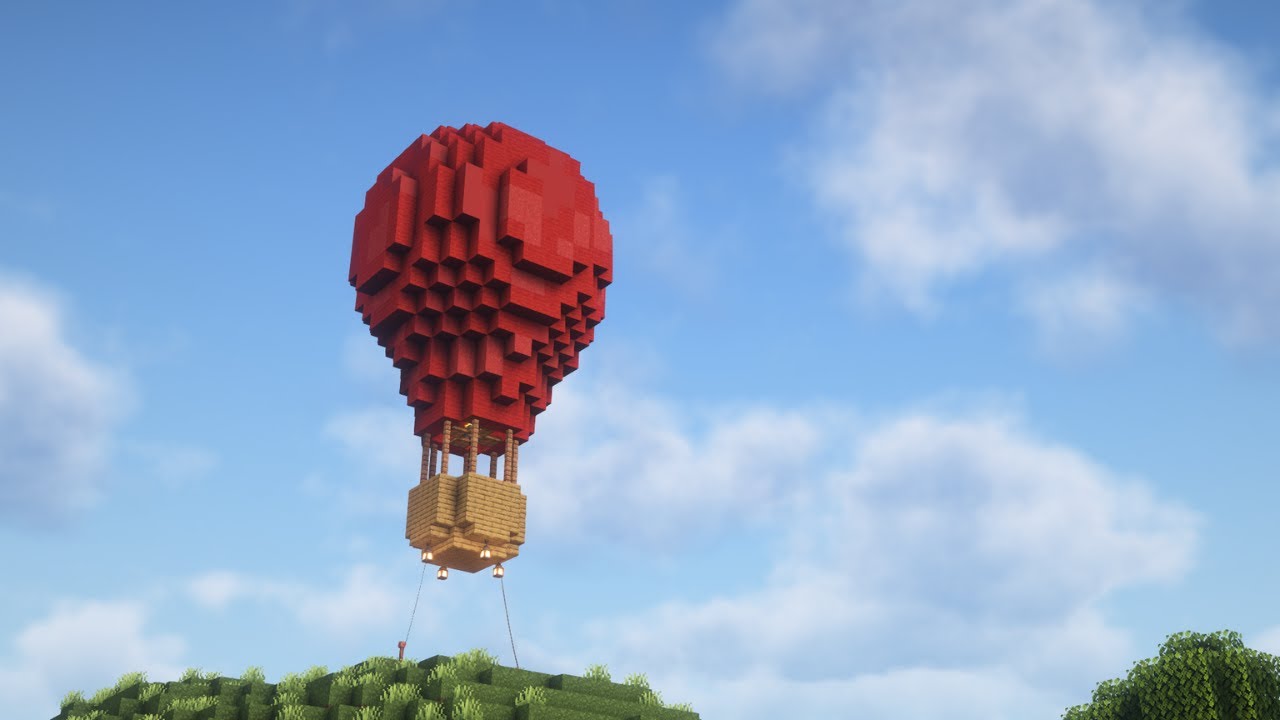 Building A Hot Air Balloon In Minecraft - YouTube