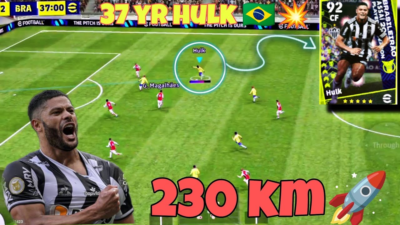 The Brazilian 🇧🇷 Legend ( Hulk ) 230 km 🚀 l l Powershot 🔥#pes2021 # ...
