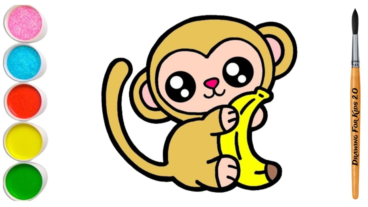 how to draw a monkey,how to draw a cute monkey step by step,how to draw ...