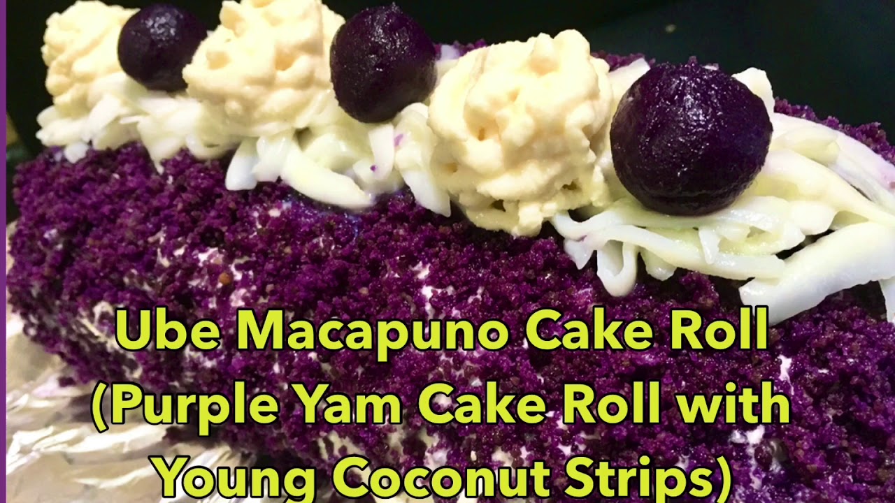 How To Make Ube Macapuno Cake Roll - YouTube