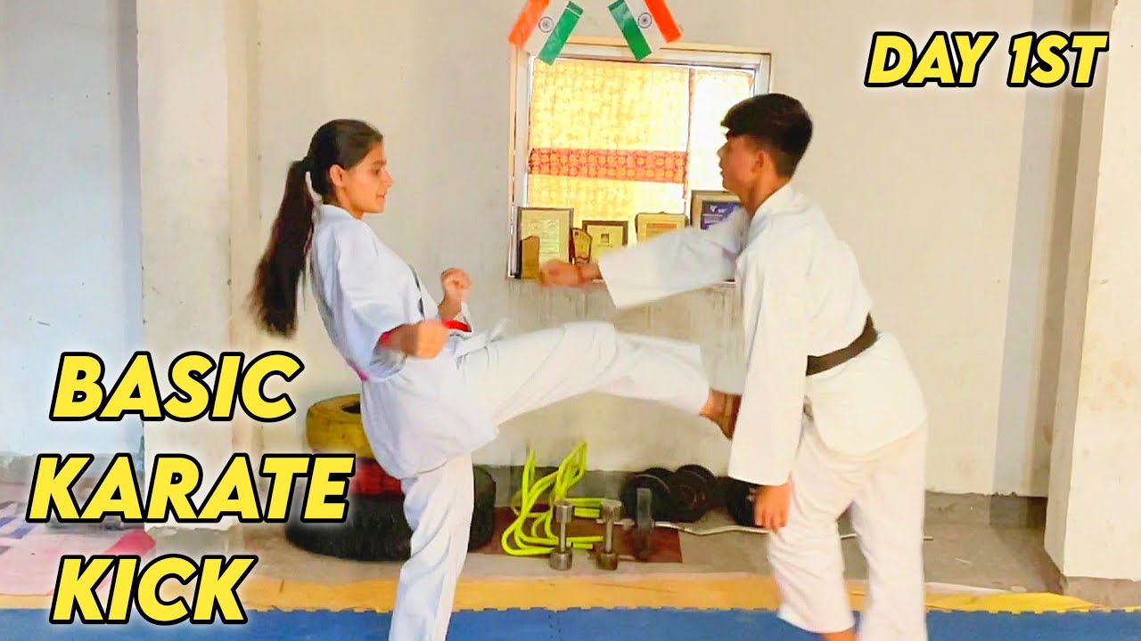 Karate Basic kick l Self defence l Learn karate l 1st day - YouTube
