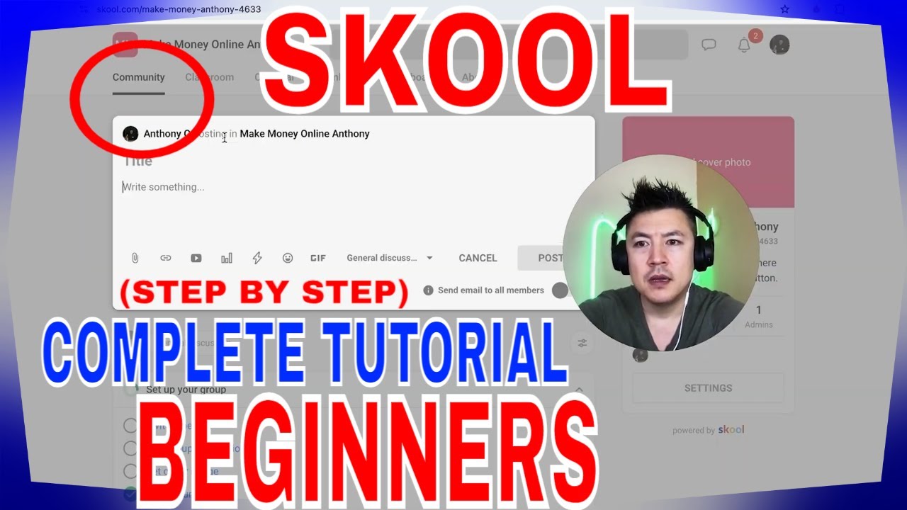 How To Use Skool -Tutorial From Start To Finish For Beginners 🔴 - YouTube