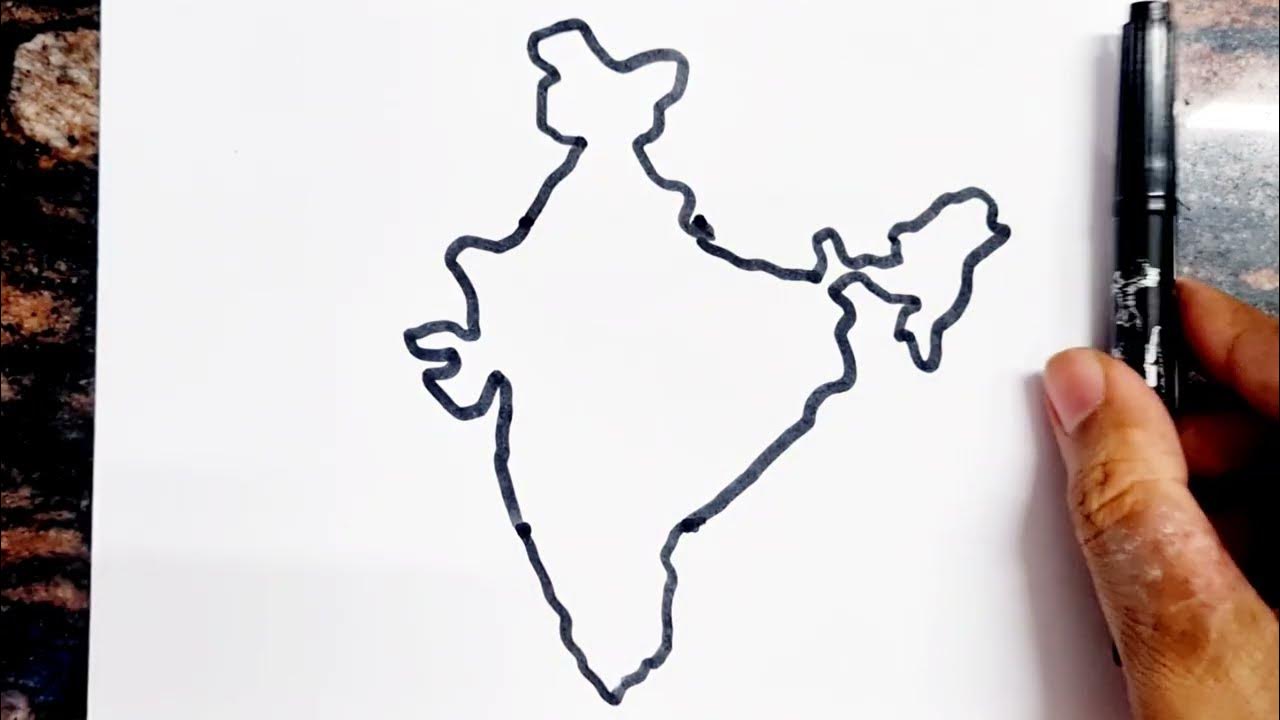 How to draw India Map drawing - YouTube