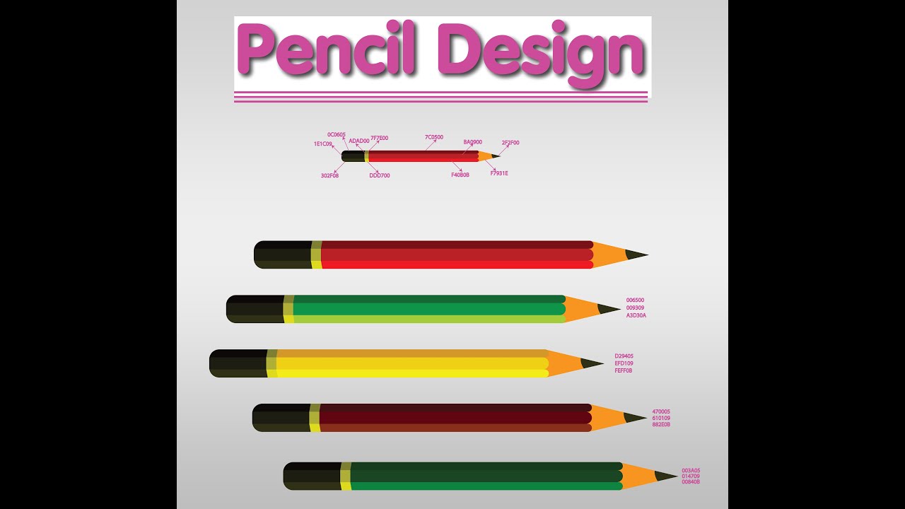 Learn Easy How to Draw a Realistic Pencil in Adobe illustrator Tutorial ...