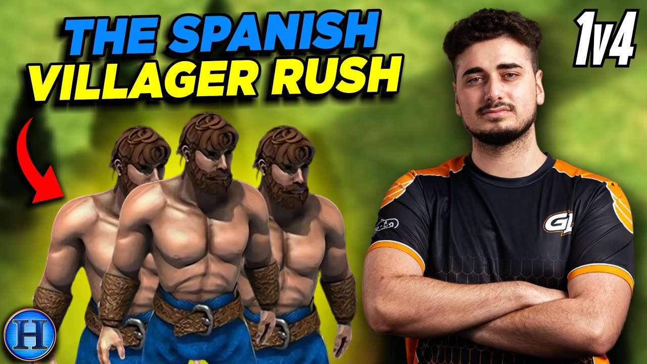 Spanish Villager Rush On BLACK FOREST | 1v4 AoE2 - YouTube