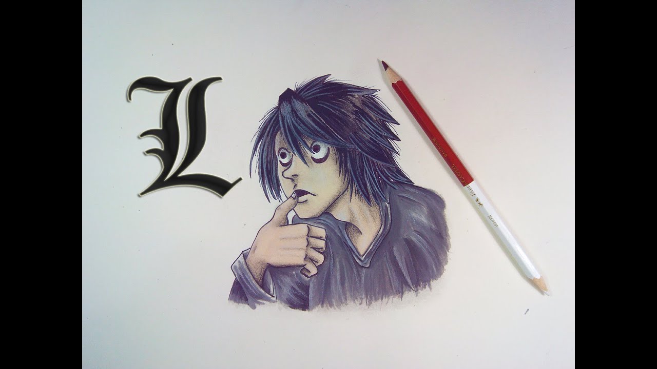 How To Draw L from Death Note | Timelapse Version - YouTube