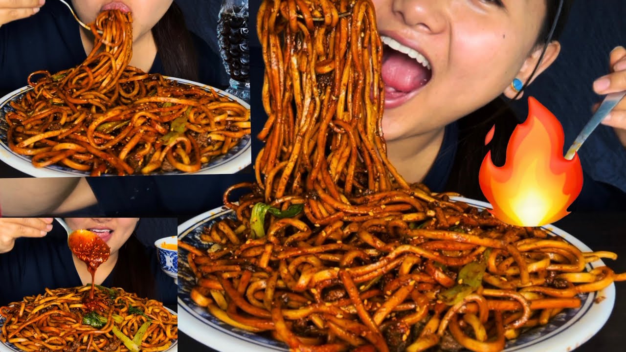 SPICY🥵BUFF KEEMA NOODLES 🤤|| TIBETAN FOOD || BIGBITES || NEPALIMUKBANG ...