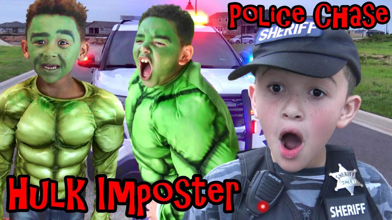 COP CAR CHASES HULK IMPOSTER GOING CRAZY! - YouTube