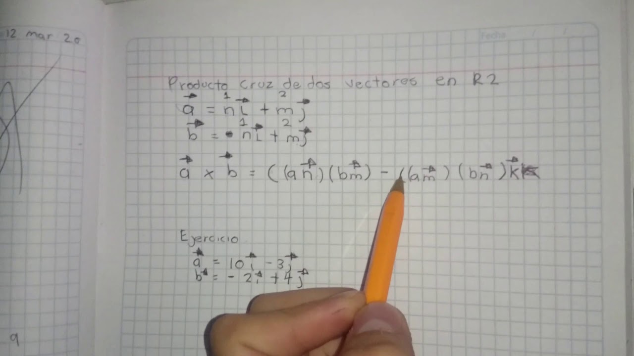 Producto cruz de dos vectores en R2 - YouTube