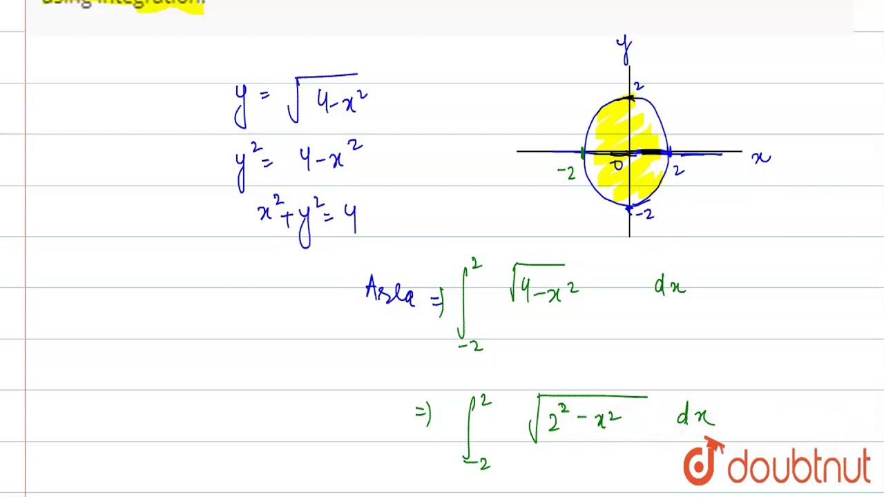 Sketch The Region x 0 y sqrt 4 x 2 And X axis Find The Area