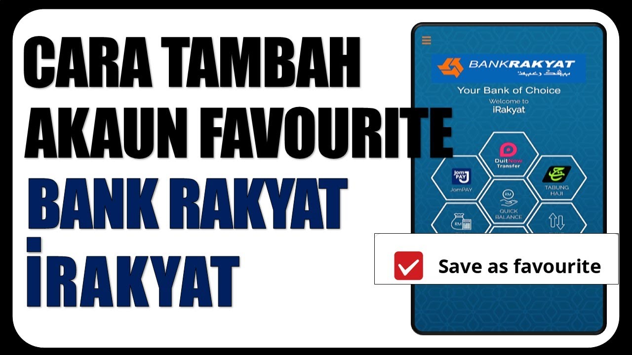 Cara Tambah Akaun Favourite Bank Rakyat - YouTube