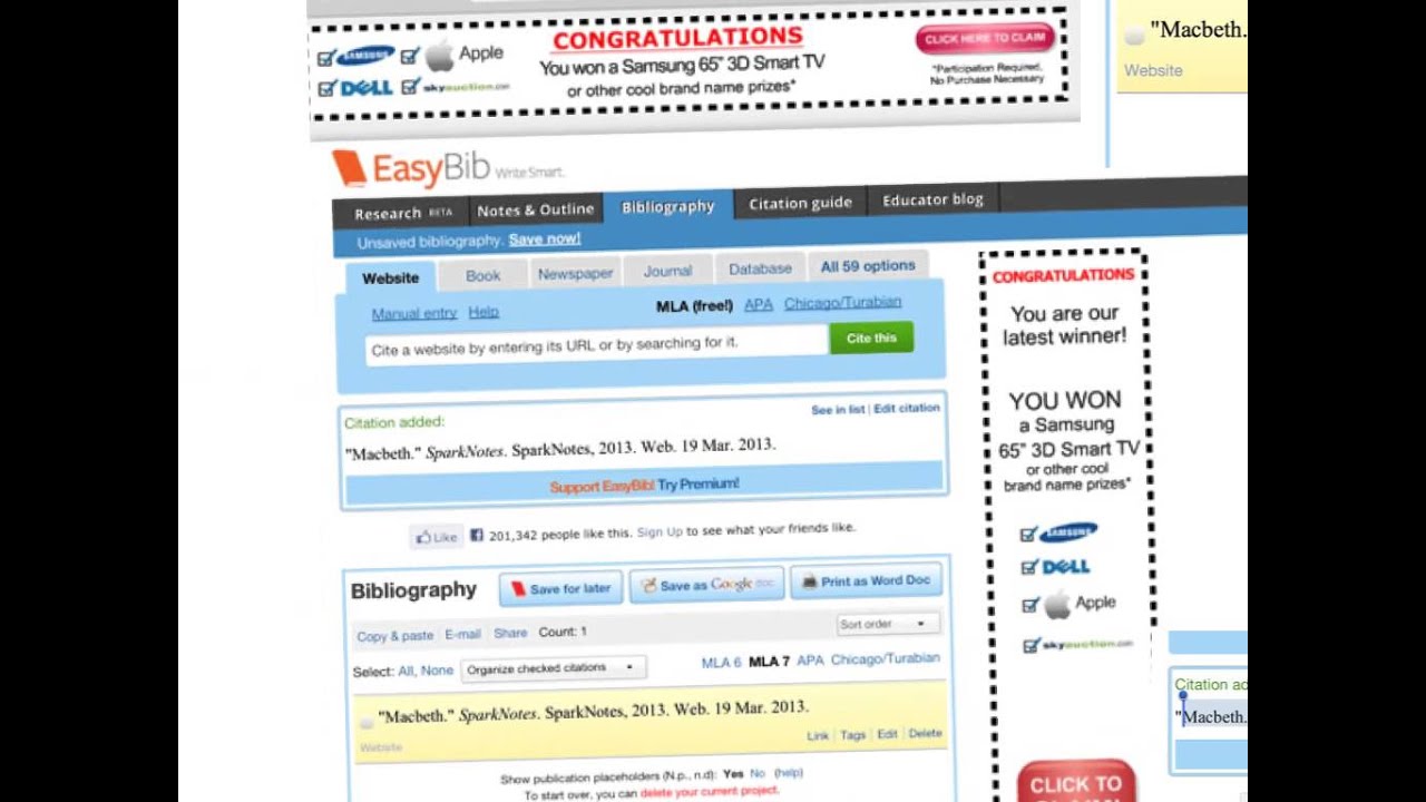 Citing websites using easybib.com - YouTube