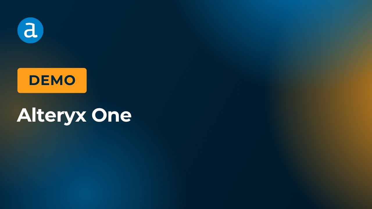 Alteryx One Demo - YouTube