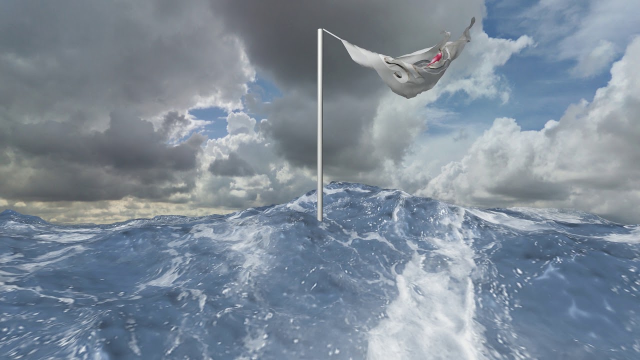 flag waving in the ocean #wavingflag #oceanwaves #3danimations # ...