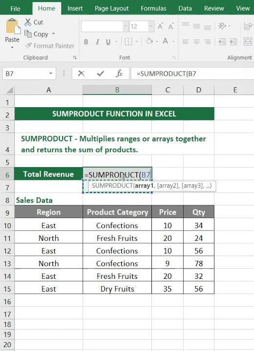 SUMPRODUCT | Useful Excel Function - YouTube
