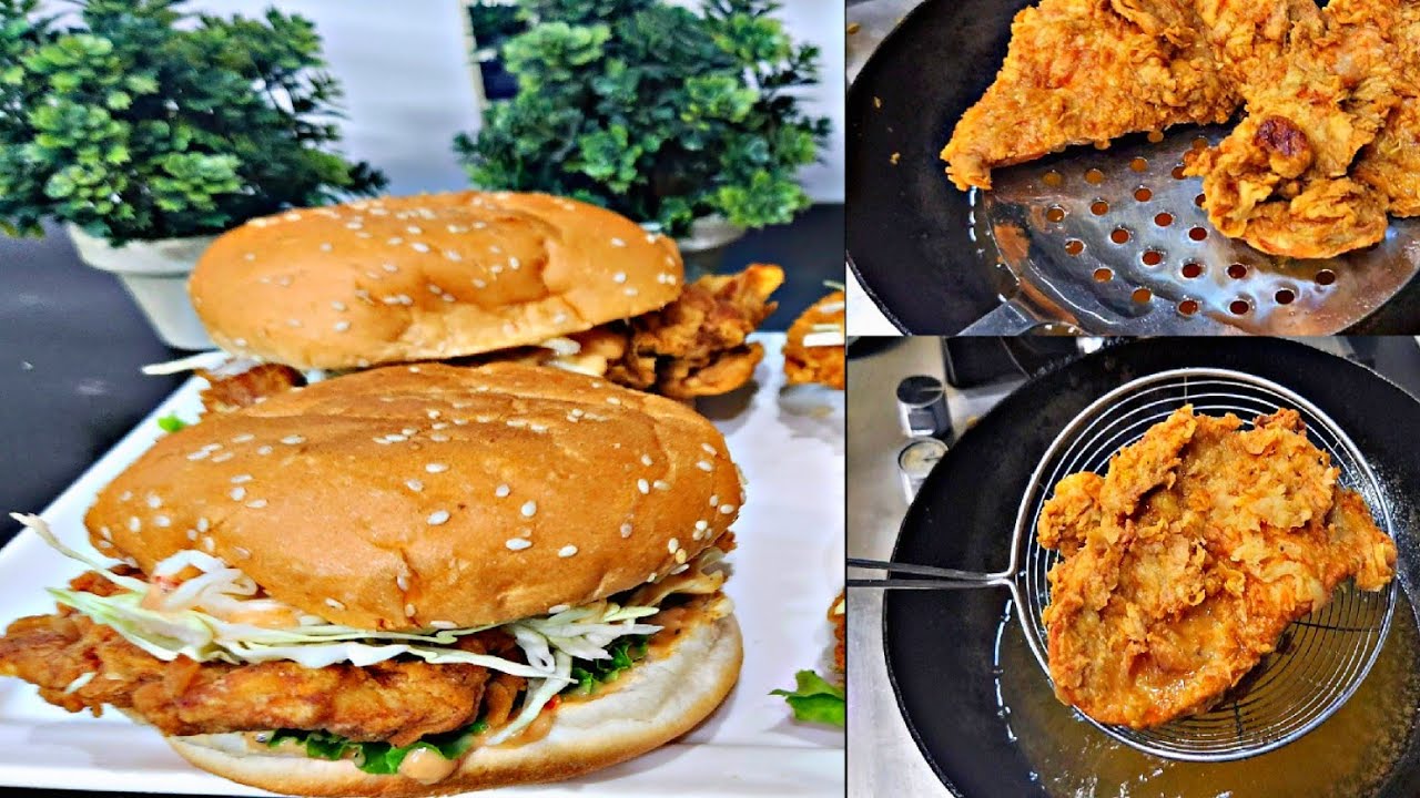 Zinger Burger Recipe | KFC Style Chicken Zinger Burger | Juicy ...