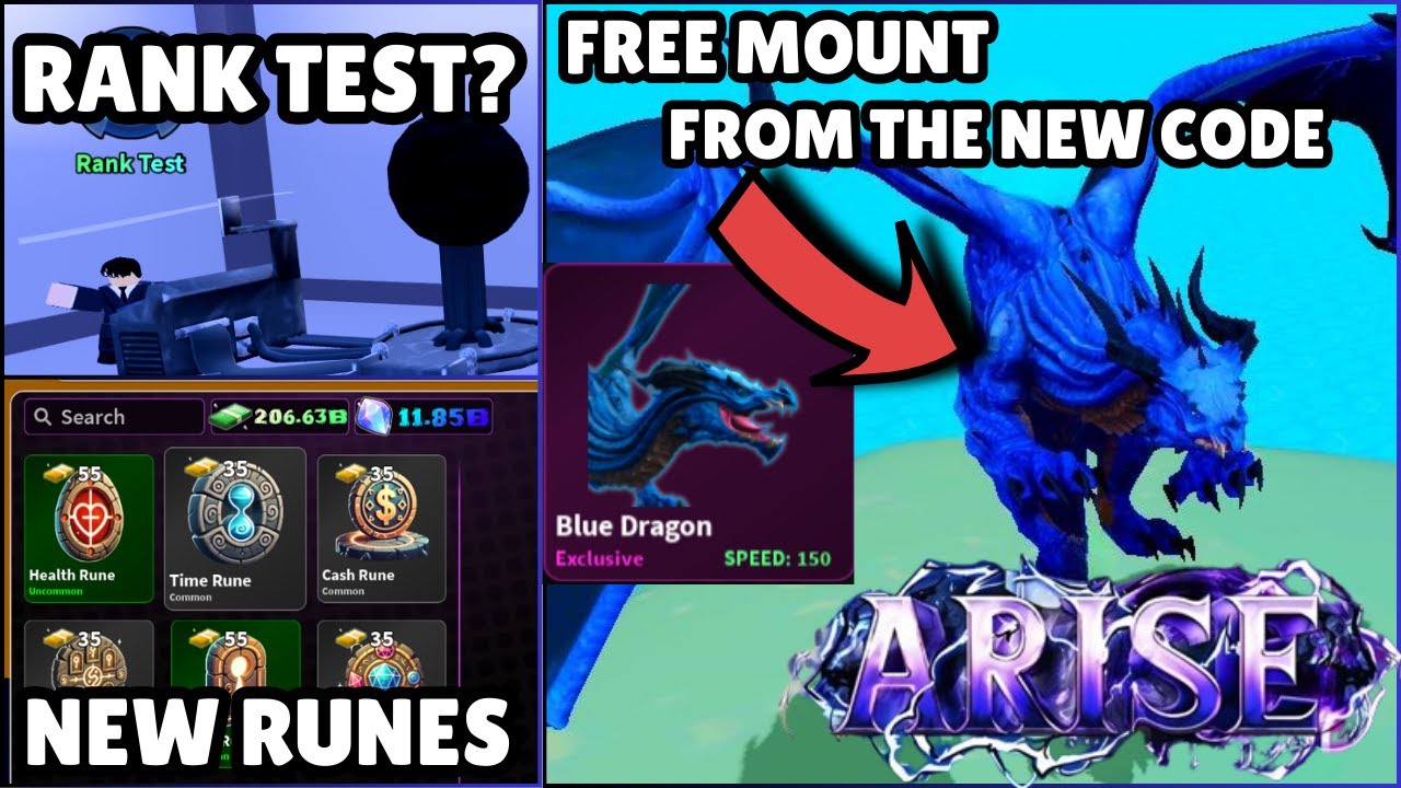 🚀 HOW TO GET FREE BLUE DRAGON MOUNT + NEW RANK/RUNES SYSTEM!| ARISE ...