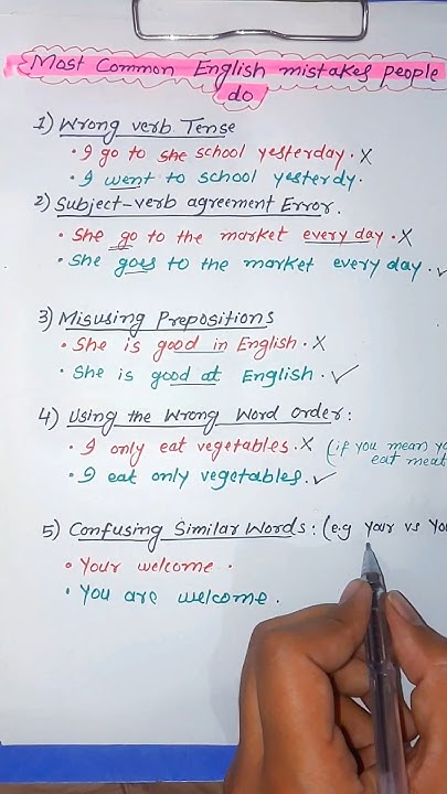 Most common English writing mistakes we do. - YouTube