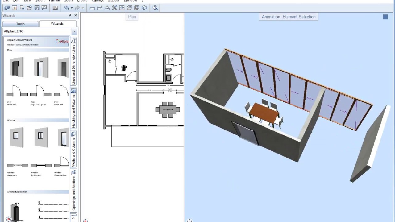 Allplan How to 030 Architecture: Wall, Door, Block Dimension - YouTube