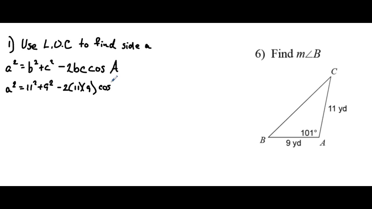 Midterm Review Pt 2 law of sines and cosines - YouTube