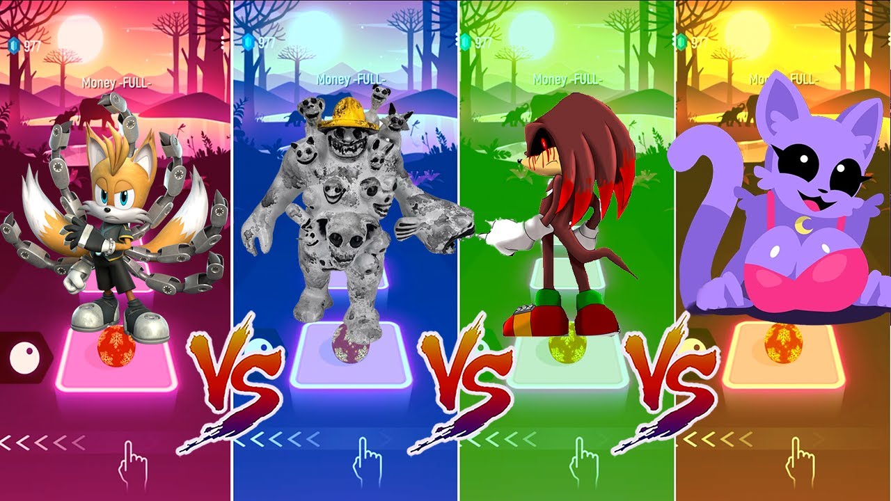 Tails Nine x Sonic Prime vs Zoonomaly vs Knuckles vs CatNap Girl Tiles ...