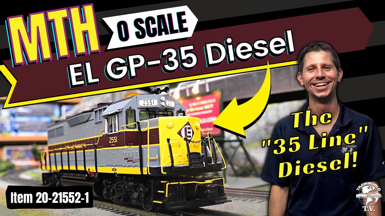 O Gauge MTH - Erie Lackawanna GP-35 Diesel Engine - YouTube