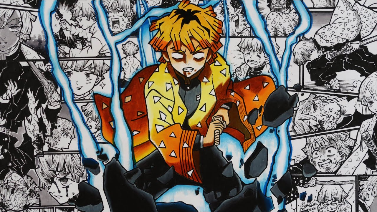 Drawing Zenitsu Agatsuma from Demon Slayer - YouTube