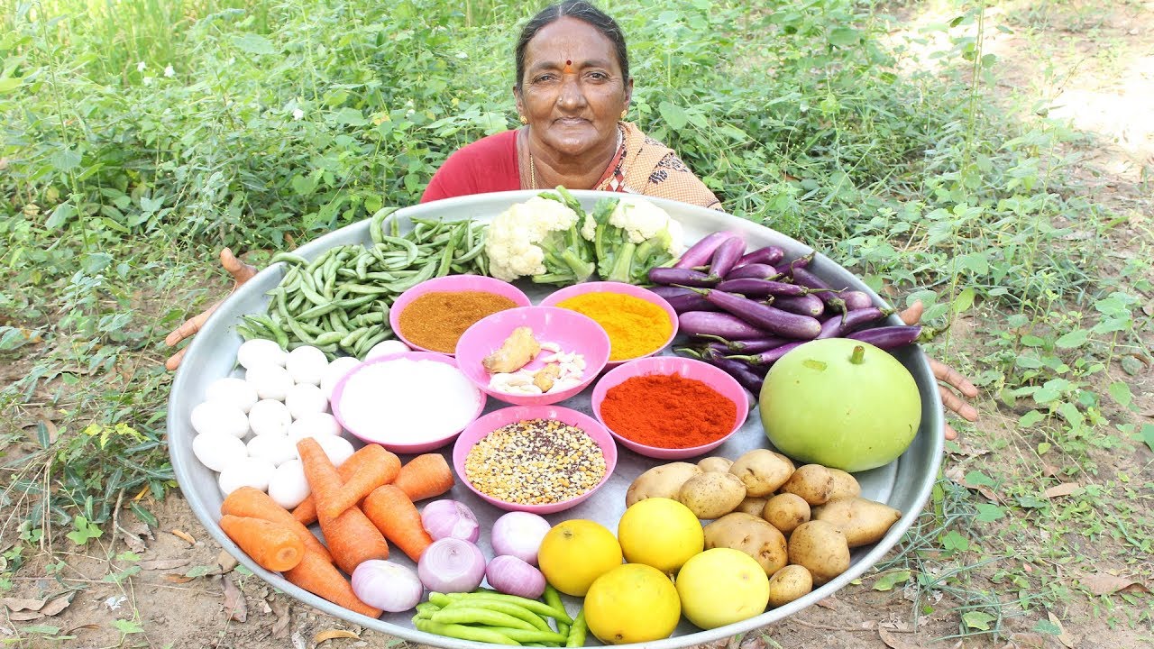 Mixed Vegetable Recipes in Village Style By My Grandma || Myna Street ...
