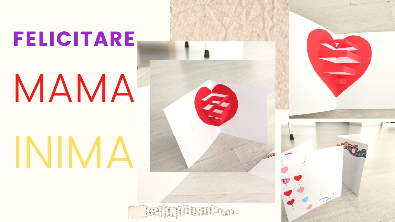 How To Make GREETING CARD l FELICITARE PENTRU ZIUA MAMEI | INIMA | MAMA ...