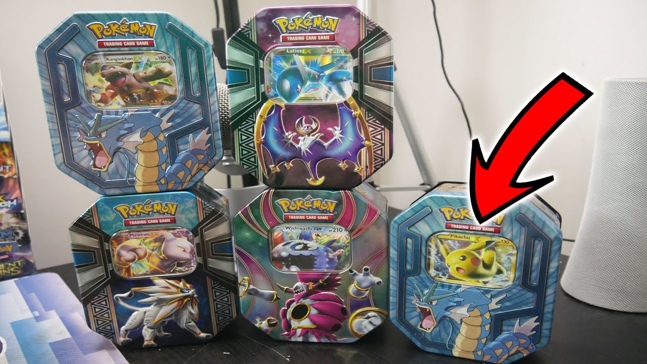 OPENING 5x CHEAP REPACKAGED POKEMON CARD TINS!! WEIRD THINGS INSIDE ...