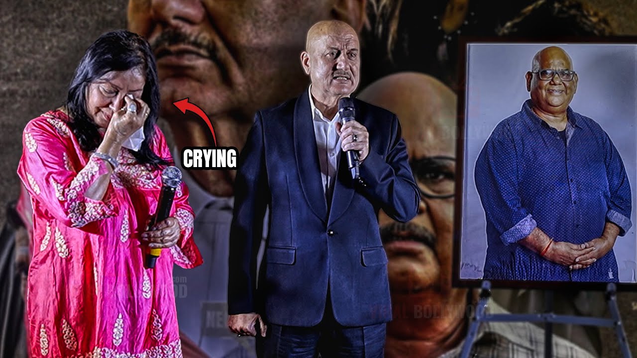 Satish Kaushik Wife Shashi Emotional Breakdown Tears on Stage in Front ...