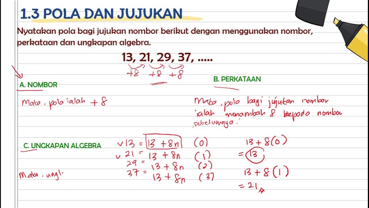 1 3 pola dan jujukan - YouTube