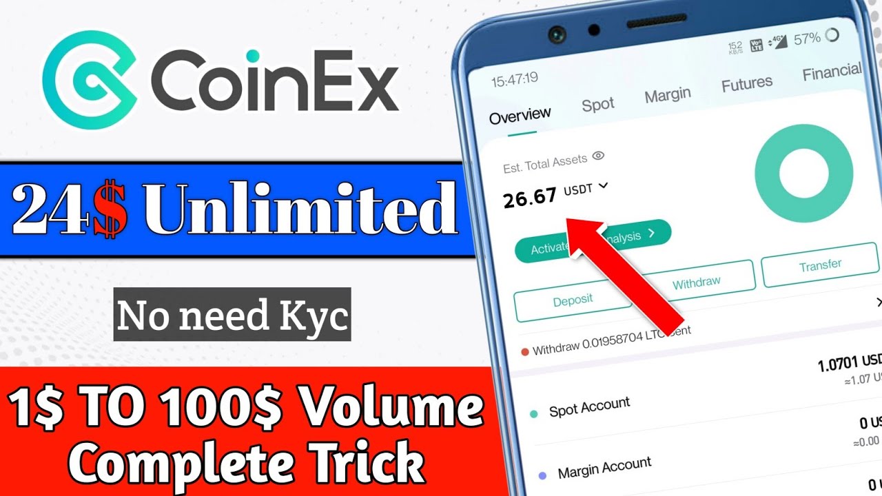 GET 24$ PER ACCOUNT 🔥 / 1$ TO 100$ VOLUME COMPLETE TRICK / COINEX EXCHANGE OFFER / CRYPTO LOOT ...