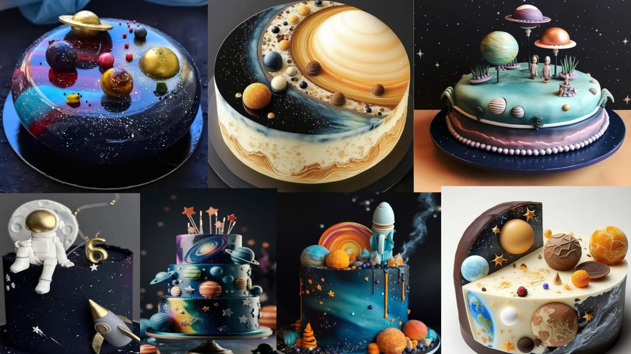 Astronomy theme cake ideas | Space theme cake designs | Solar system ...
