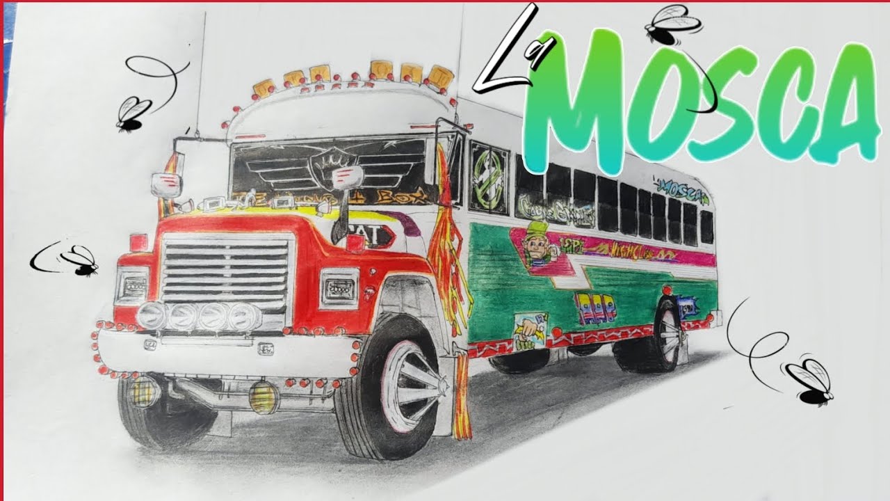 🔴 La Mosca 🪰| Dibujo de bus de Panamá 🇵🇦 | - YouTube