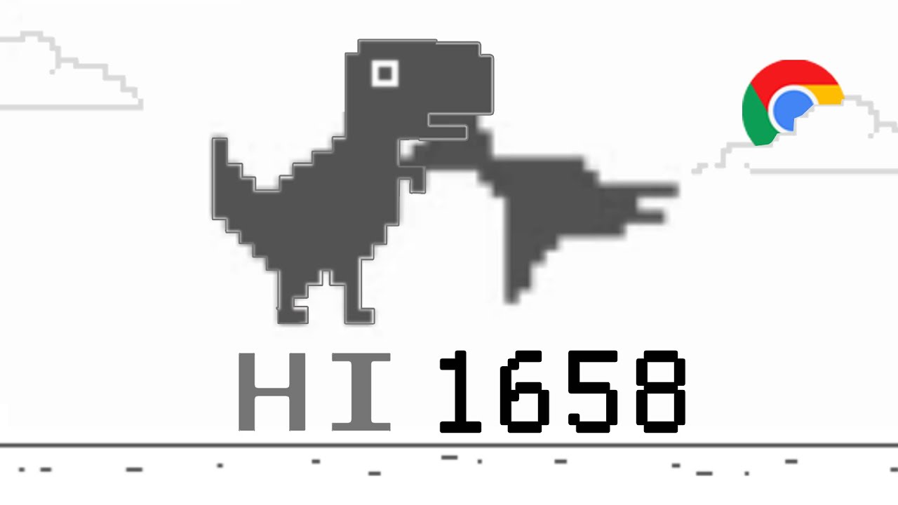 Dino T-rex game high score 1658 - my new record jumping Dinosaur by ...