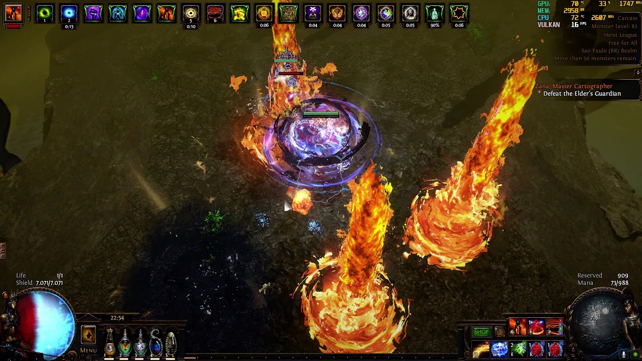 PoE 3.12 | SkInS CoC Cyclone Arc - Elder Boss #1 - YouTube