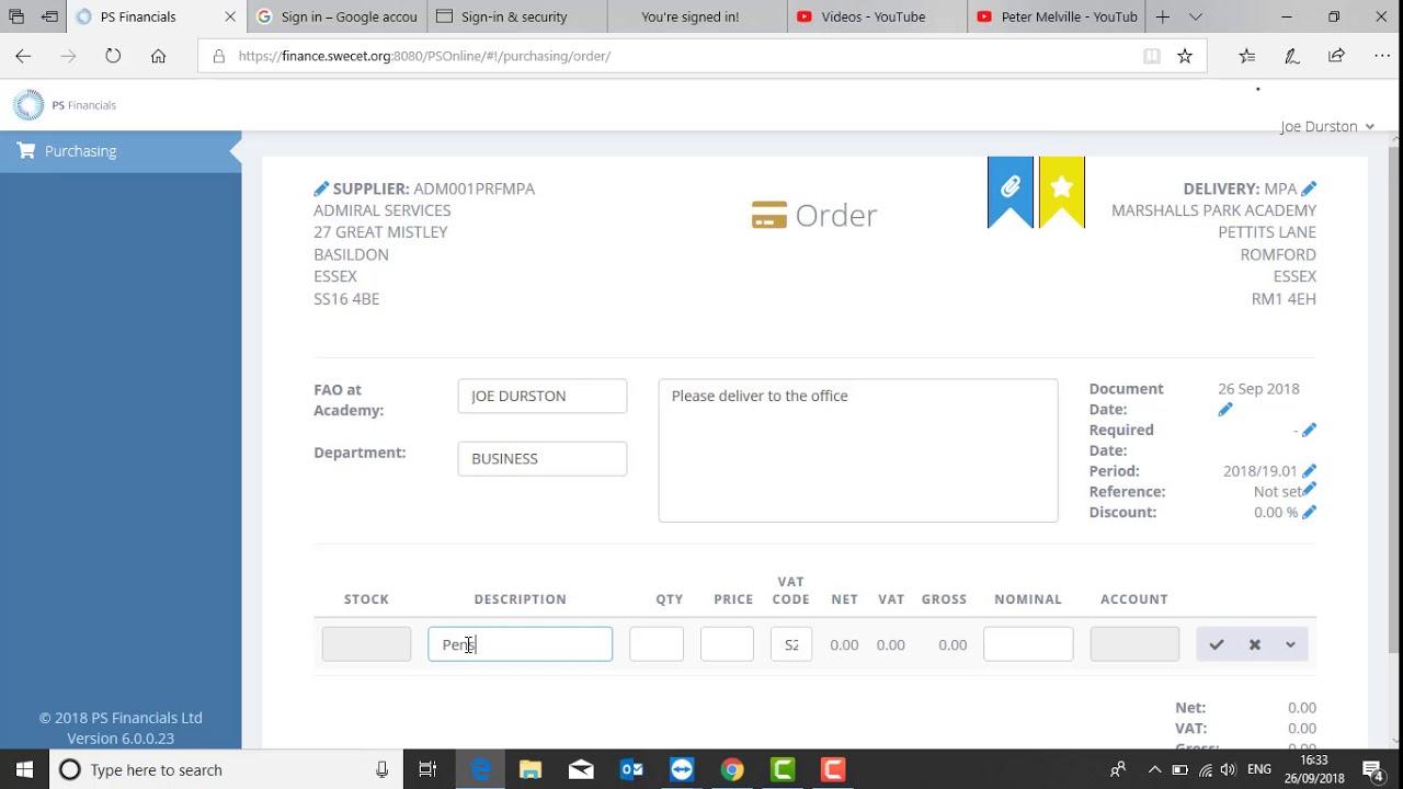 3. How to raise a Purchase Order in PS Online - YouTube
