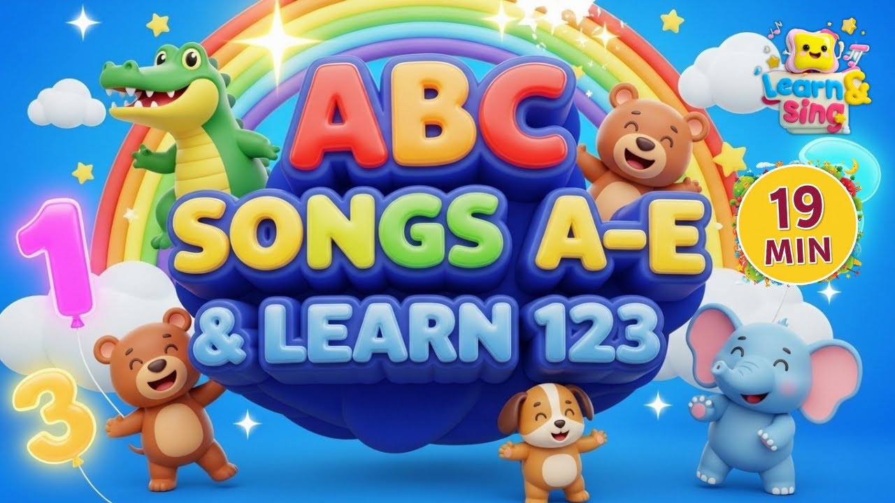 ABC Songs A–E & Learn 123 | Fun Phonics & Kids Learning Songs - YouTube