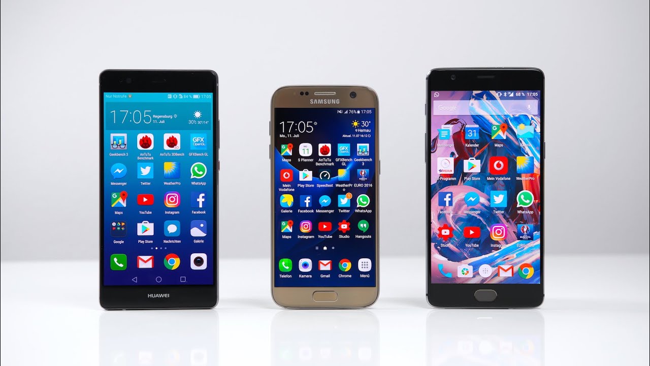 Huawei P9 Plus vs. Samsung Galaxy S7 vs. OnePlus 3: Benchmark | SwagTab ...