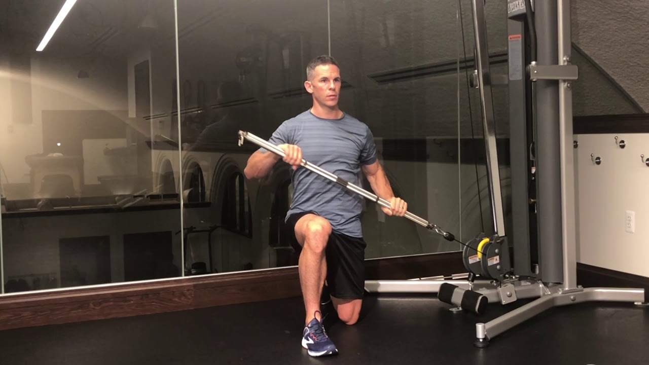 Half Kneeling Cable Lift with Bar - YouTube
