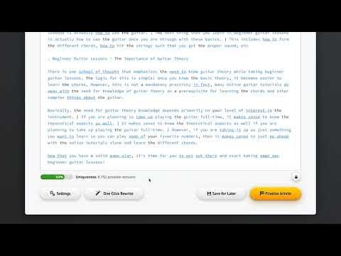 Spin Rewriter - How To Rewrite An Article Without Plagiarizing - YouTube