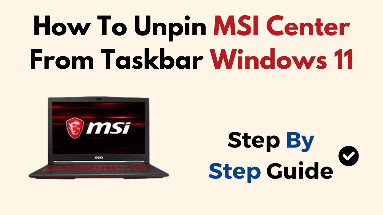 How To Unpin MSI Center From Taskbar Windows 11 - YouTube