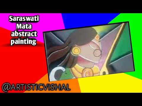 Saraswati Mata abstract painting!! Saraswati Mata ki tasveer!! # ...