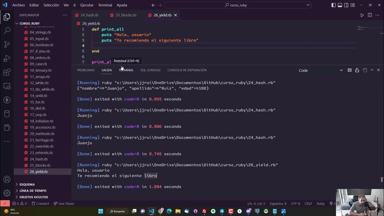 28 Yield - Curso Ruby - OpenBootcamp - YouTube